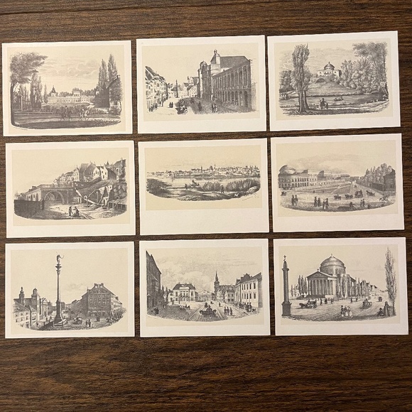 Art | 9 Postcard Set Of Lithographs Warsaw Poland In The 19th Century ...